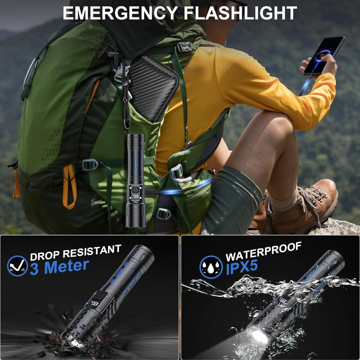Strong Light Rechargeable Flashlight – Wild Ridge Goods